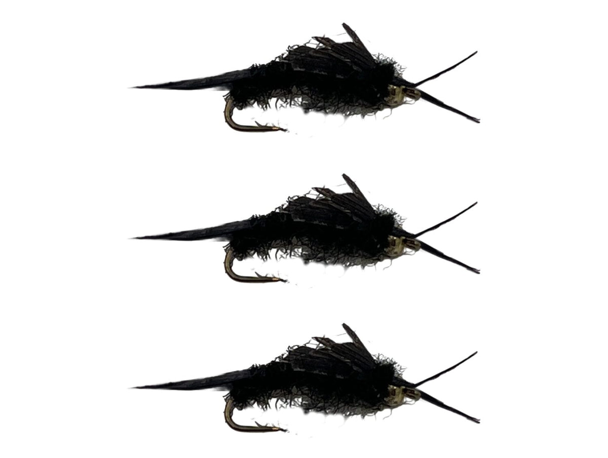 Stonefly Bead Head Black | 3 Pack | Feeder Creek